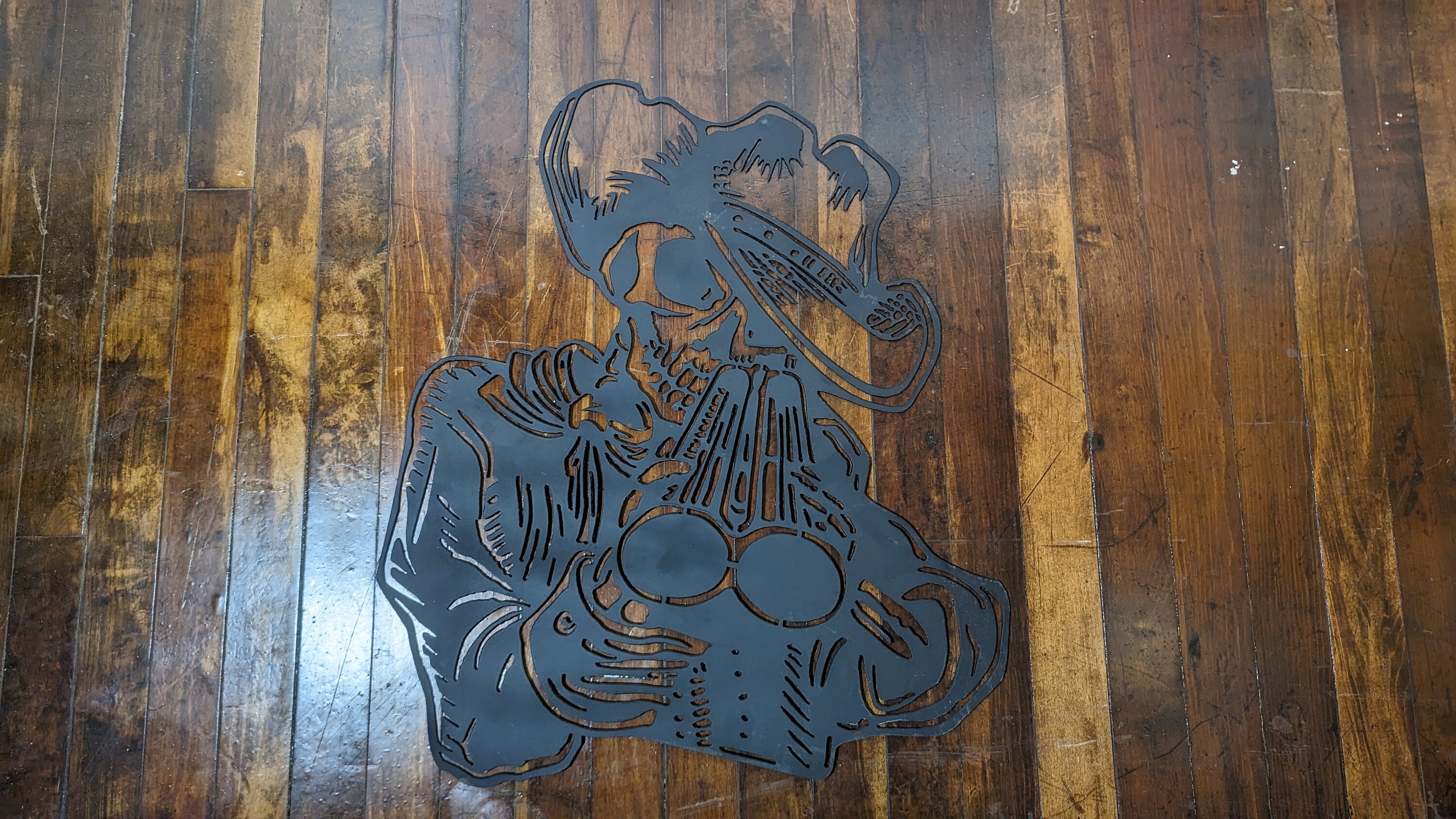 Skeleton Cowboy With Double Barrel Shotgun! Plasma Cut Metal Art-cnc - Etsy