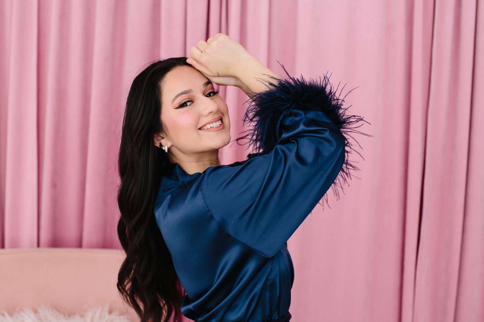 Feather Robe Black Navy Feather Trim Robe - Etsy