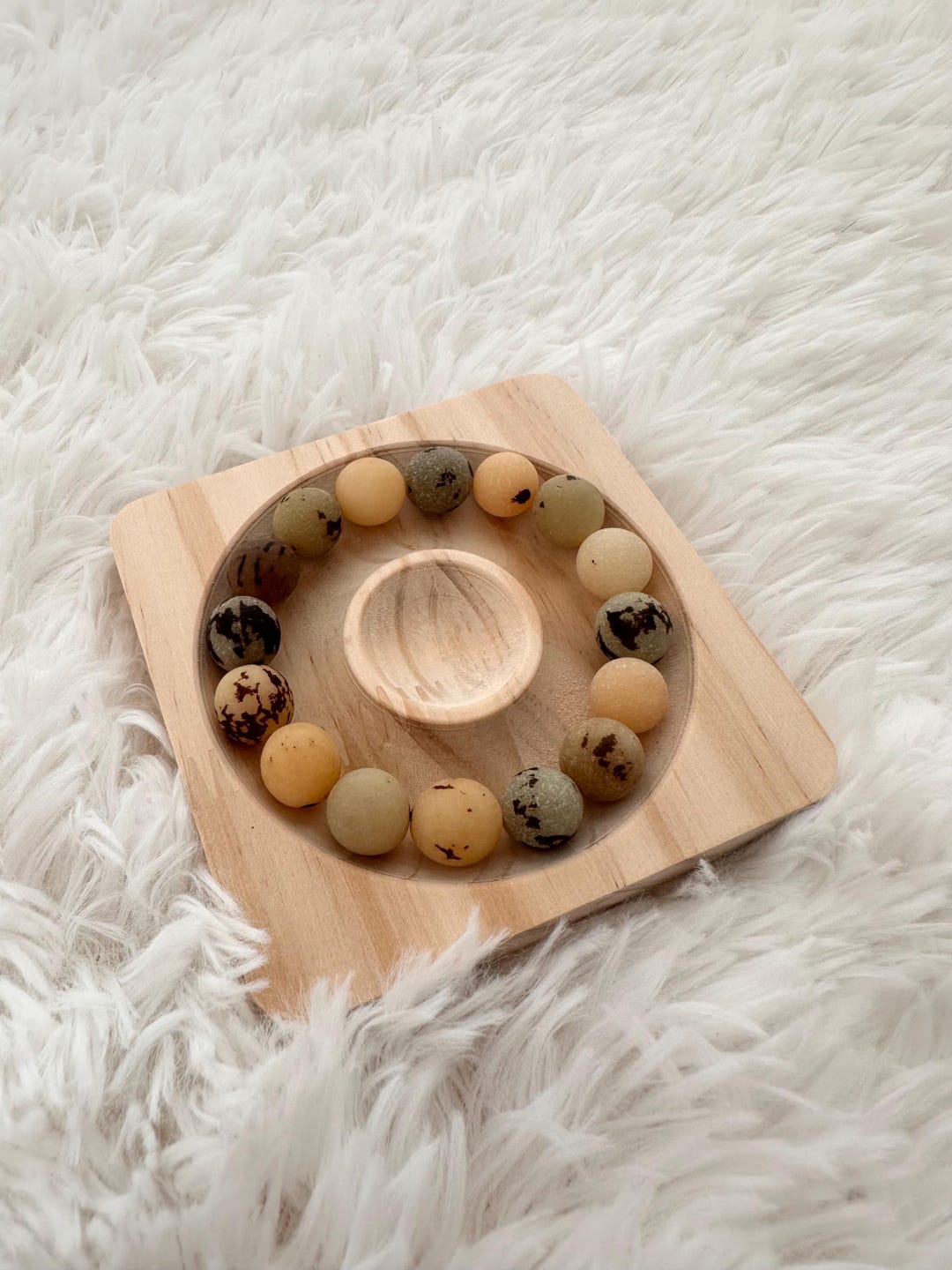 Natural Matte Bodhi Bead Bracelet | Round Beads| Handmade Anxiety ...