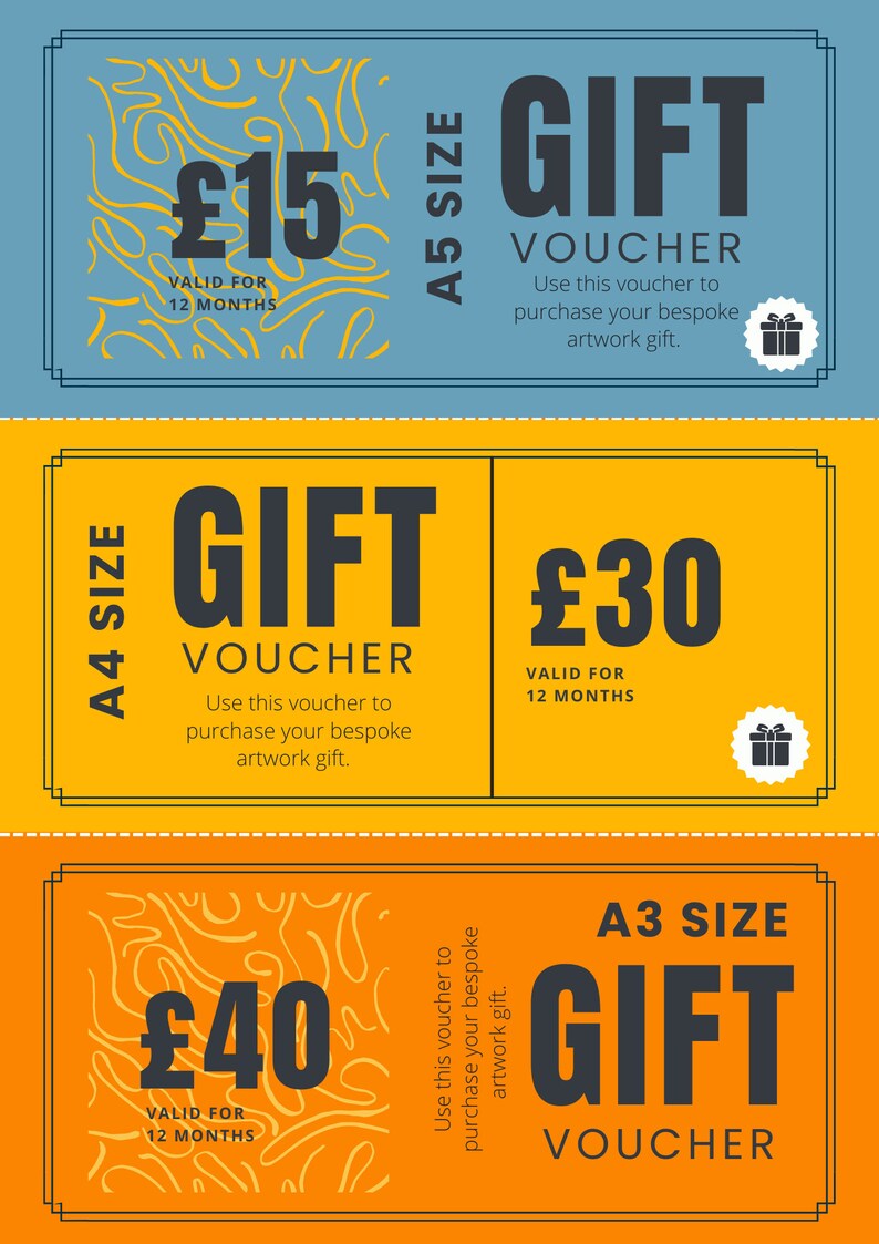 A5 Bespoke Artwork Voucher With Free Quality Print - Etsy