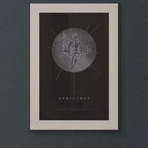 Ophiuchus Constellation Zodiac Sign Poster/art Print 11 X 17, Dark ...
