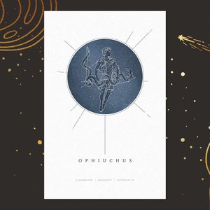 Ophiuchus Constellation Zodiac Sign Poster/art Print 11 X 17, Dark ...