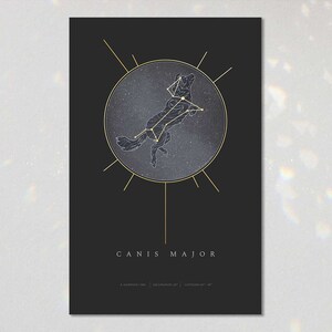 HAND GILDED Canis Major Constellation Zodiac Sign Poster/art Print 11 X ...