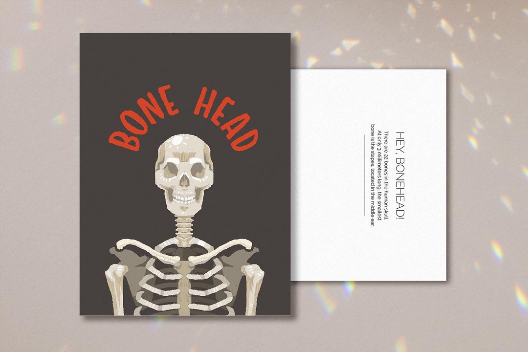 Bonehead Halloween / Skeleton / Funny Greeting Card A7 - Etsy