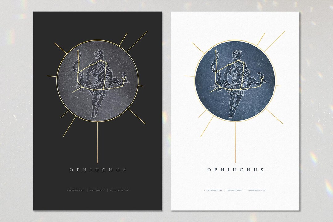 HAND GILDED Ophiuchus Constellation Zodiac Sign Poster/art - Etsy