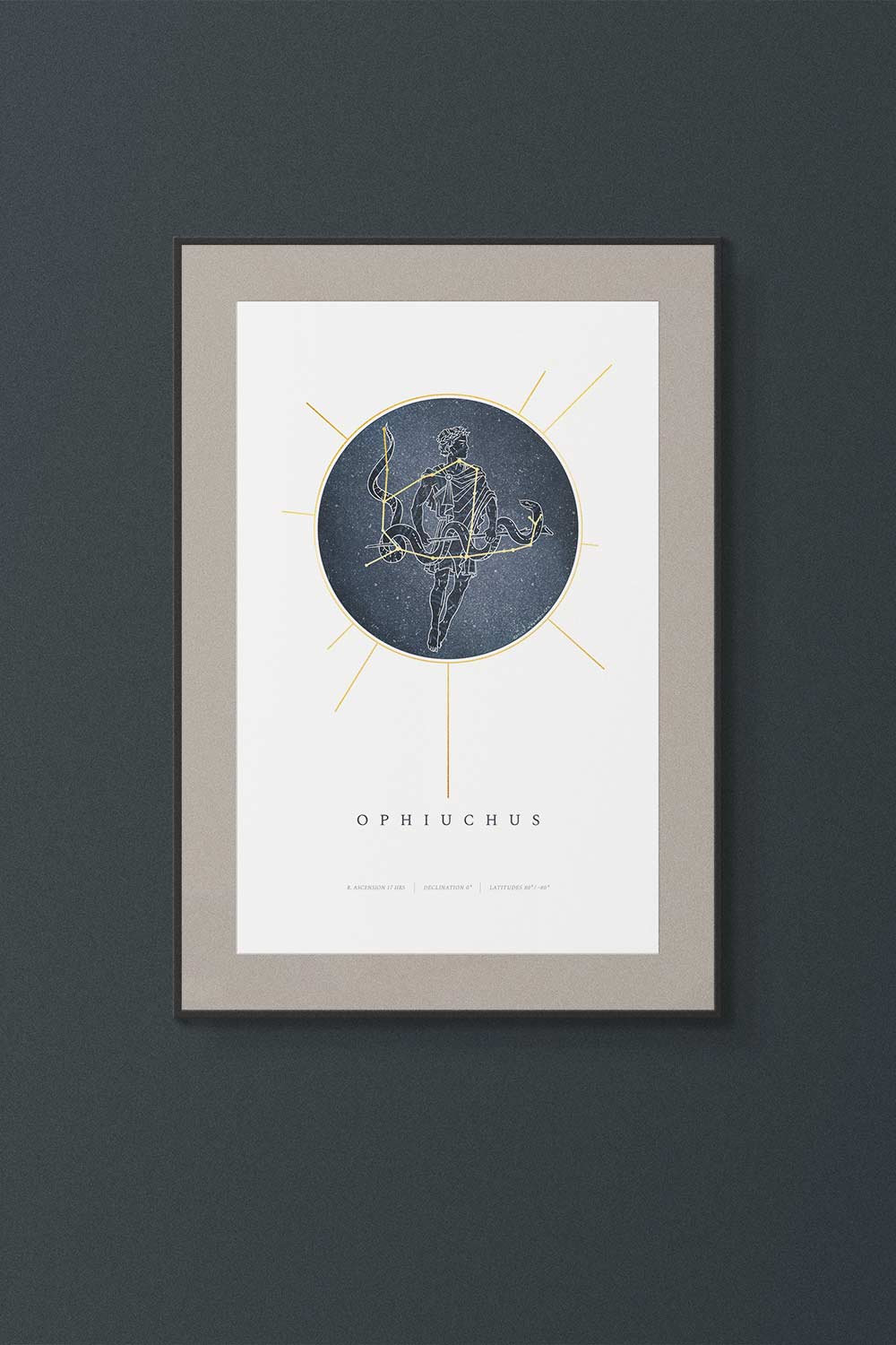 HAND GILDED Ophiuchus Constellation Zodiac Sign Poster/art Print 11 X ...
