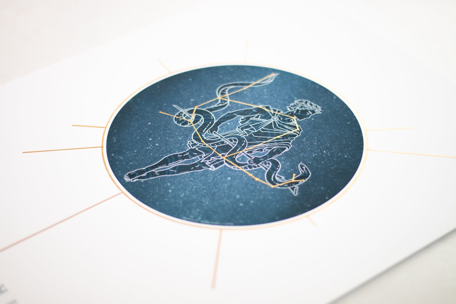 HAND GILDED Ophiuchus Constellation Zodiac Sign Poster/art Print 11 X ...