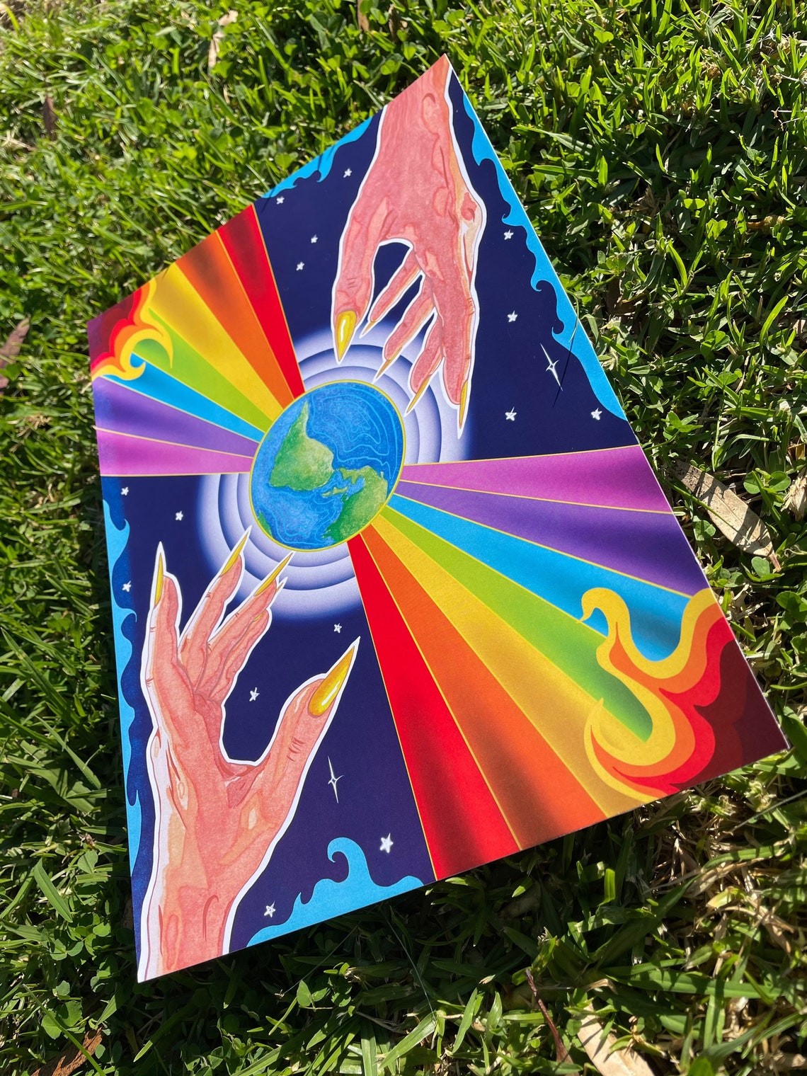 Heal the Earth Psychedelic Watercolor and Digital Artwork - Etsy