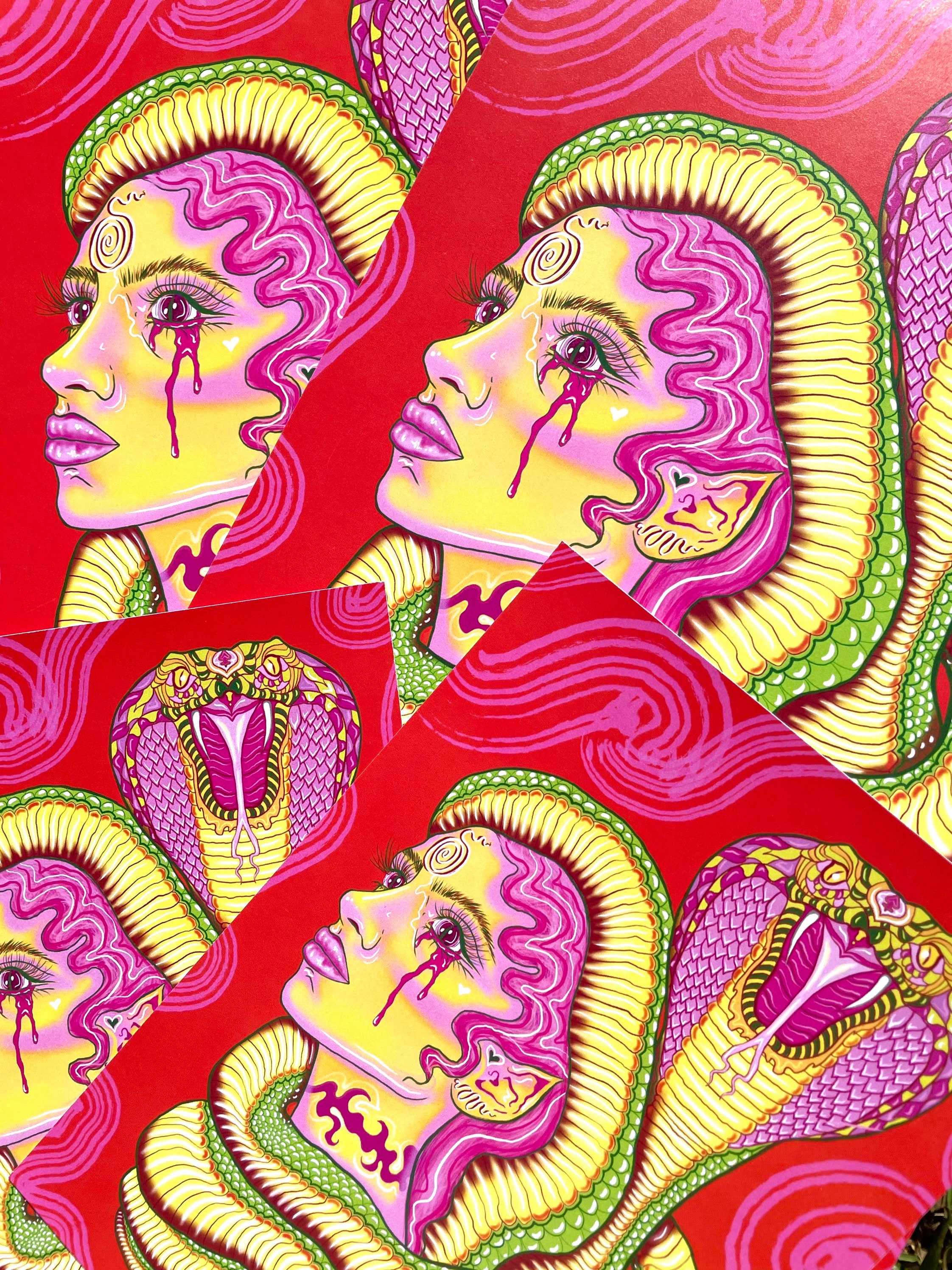 Snake Eyes Digital Artwork Print Trippy Psychedelic Snake | Etsy