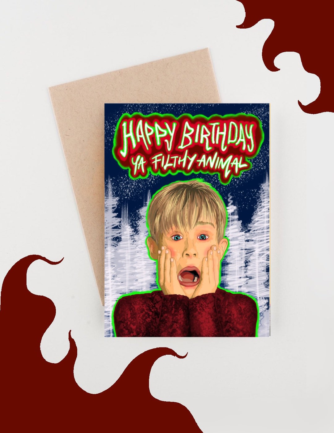 Home Alone Inspired Birthday Card - Funny Pop Culture Greeting Card - Etsy