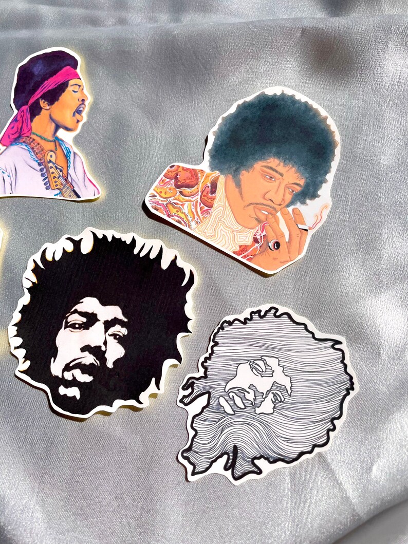 The JIMI HENDRIX Sticker Pack by Nibsonmother- A Collection of 5 ...