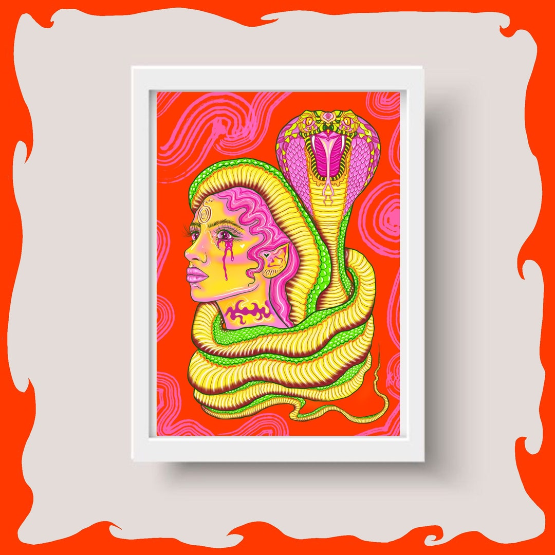 Snake Eyes Digital Artwork Print Trippy Psychedelic Snake Art Decor - Etsy