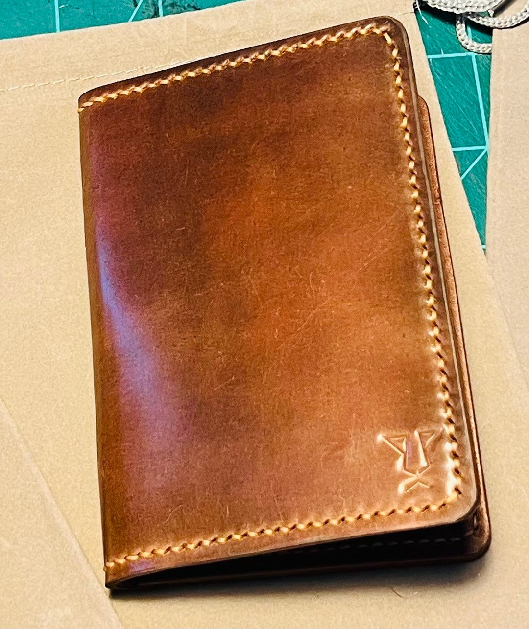 Dark Marbled Cognac Horween Shell Cordovan R2 Wallet - Etsy