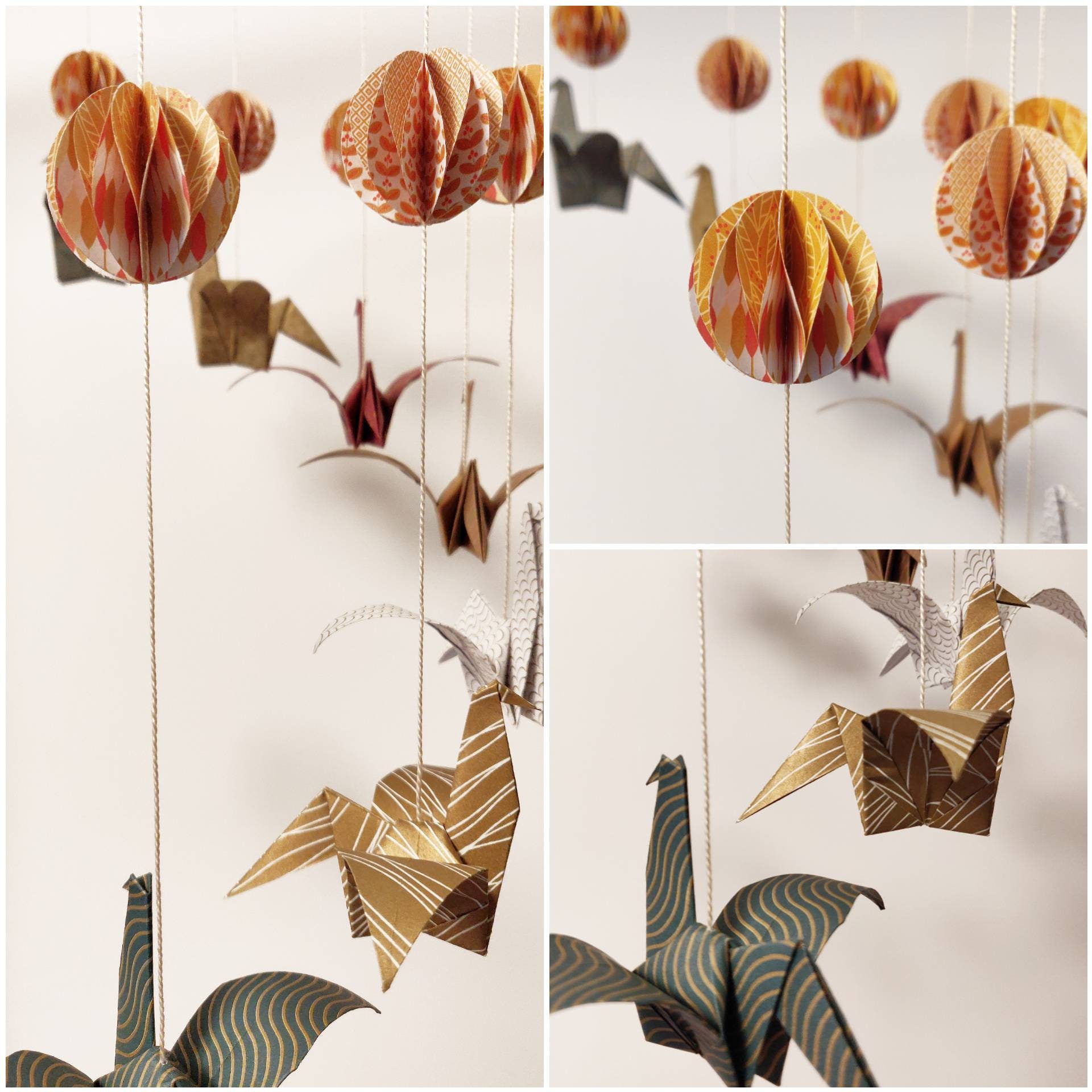 Origami Mobile 15-20-25 Cm for Interior Decoration, Home, Room, Party ...