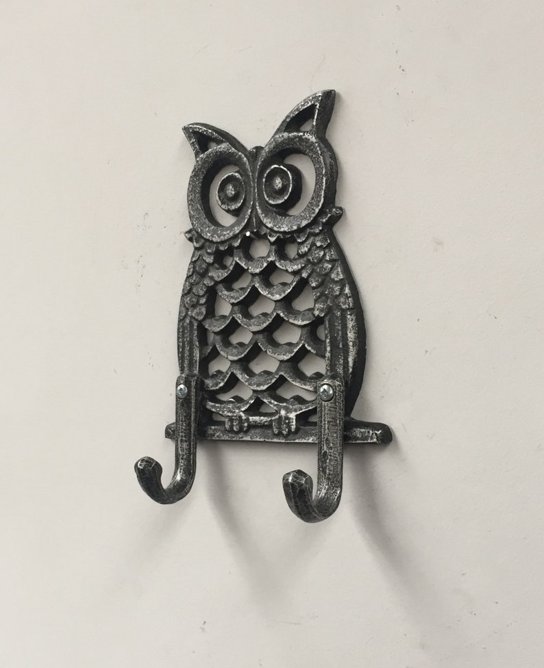 Owl Hook Cast Metal Wall Decor - Etsy