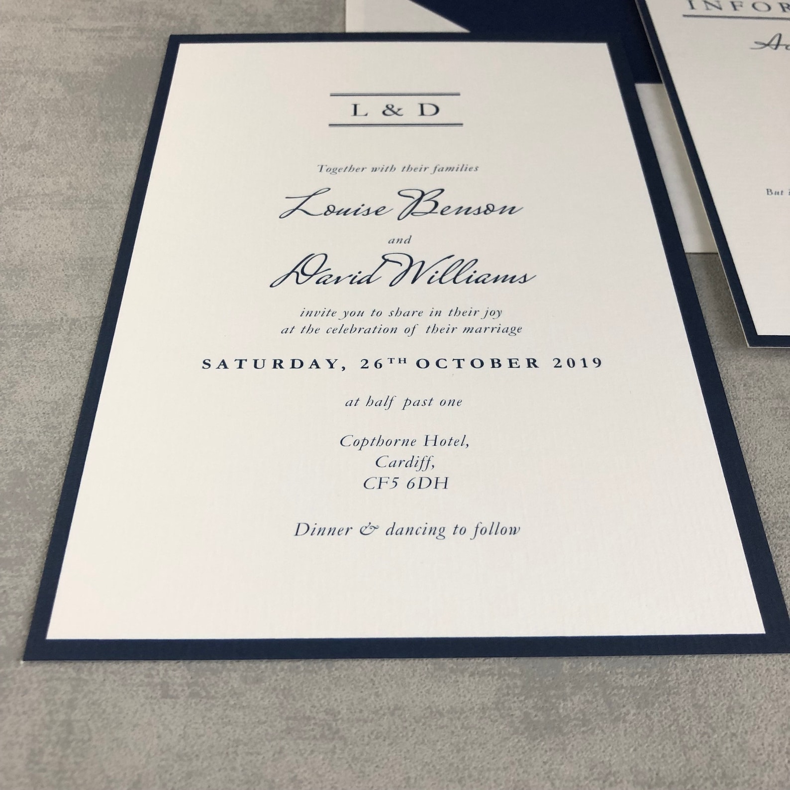 Modern Classic Wedding Invitation Luxury Elegant Navy and - Etsy