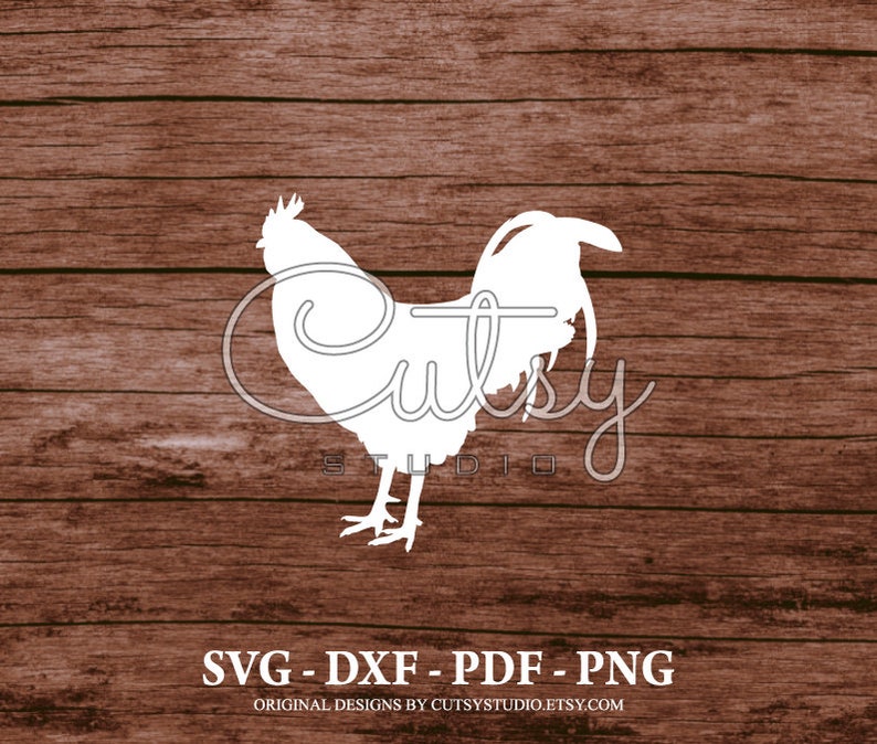 SVG Rooster Position Silhouette Cut Files Designs Clip Art | Etsy