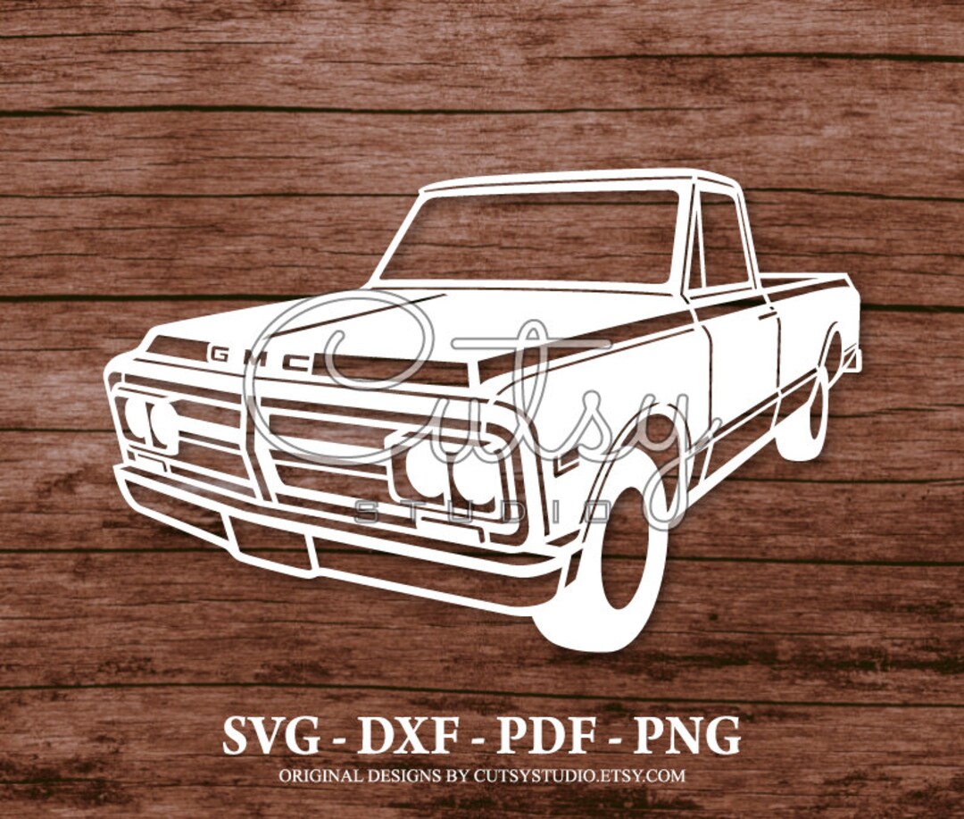 SVG GMC Pickup Truck 1970 Silhouette Cut Files Designs, Clip Art, Paper ...