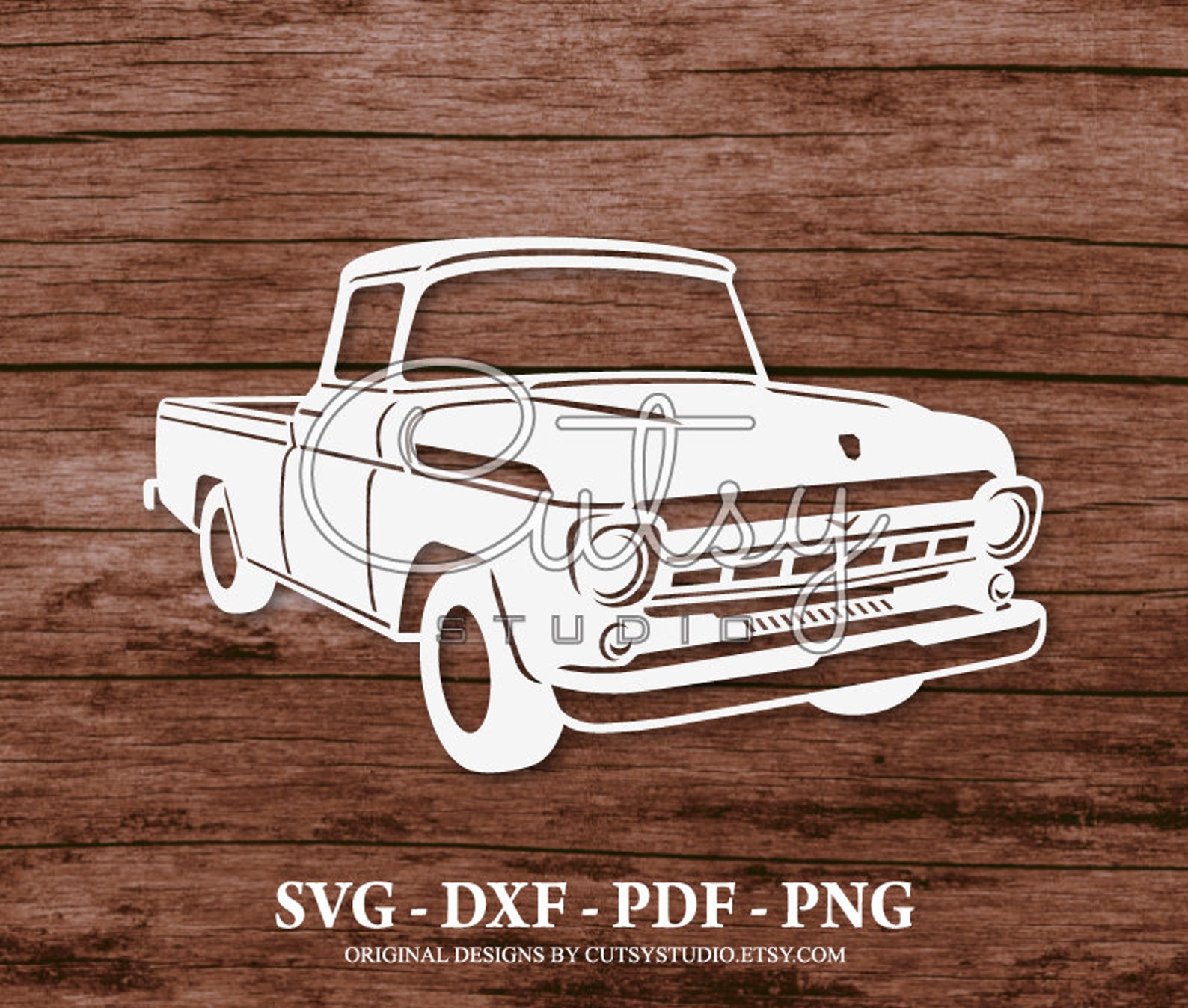 SVG Vintage FORD F-100 1957 Truck Silhouette Cut Files Designs, Clip ...