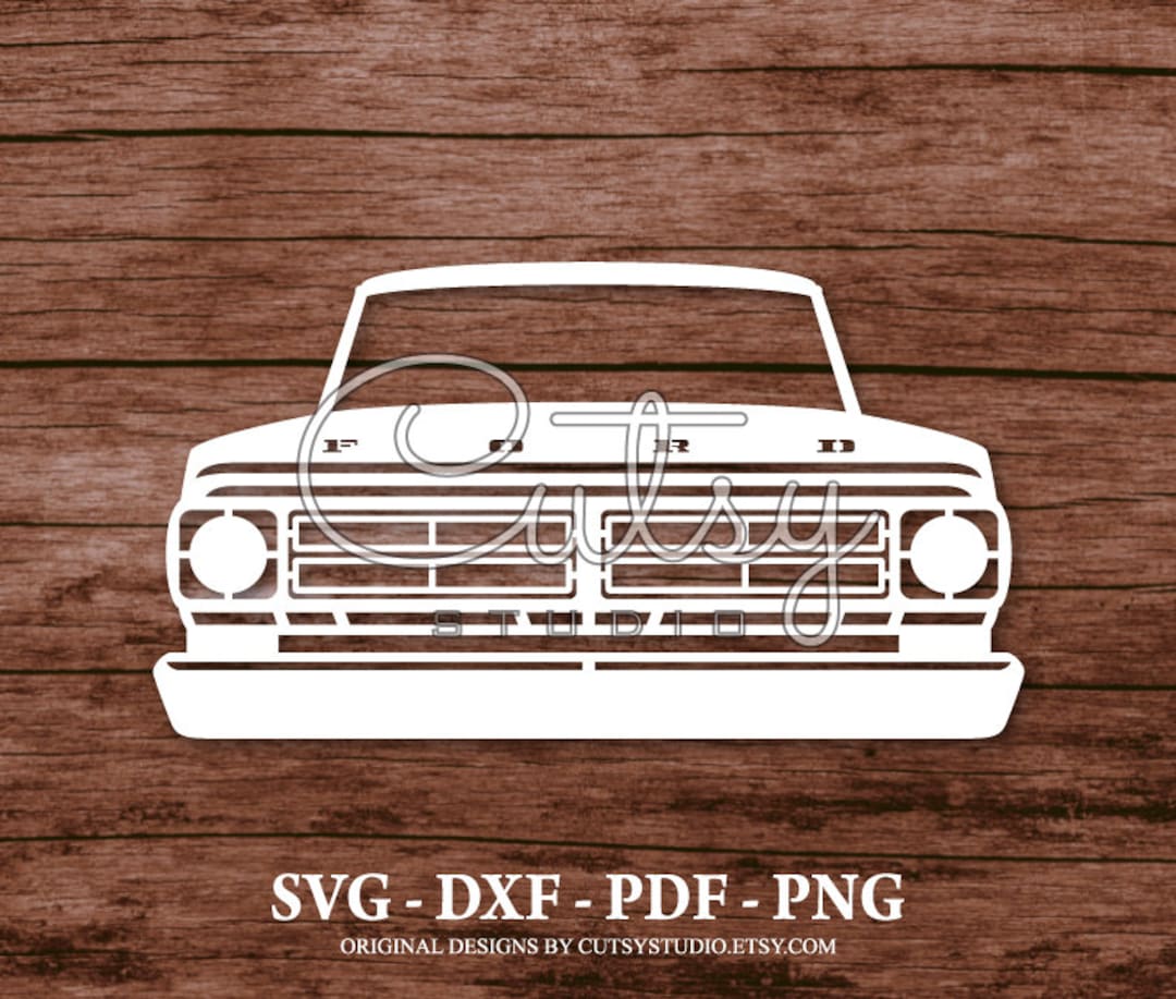 SVG Ford F100 Pickup Truck 1972 Grill Silhouette Cut Files Designs ...