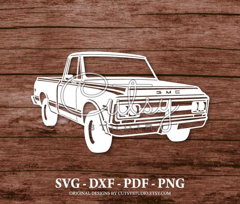 SVG GMC 1968 Pickup Truck Silhouette Cut Files Designs, Clip Art, Paper ...