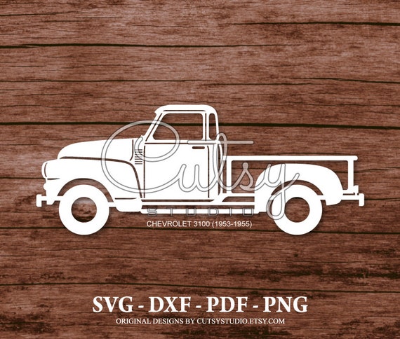 SVG Chevy 3100 Pickup Truck Side View Silhouette Cut Files | Etsy