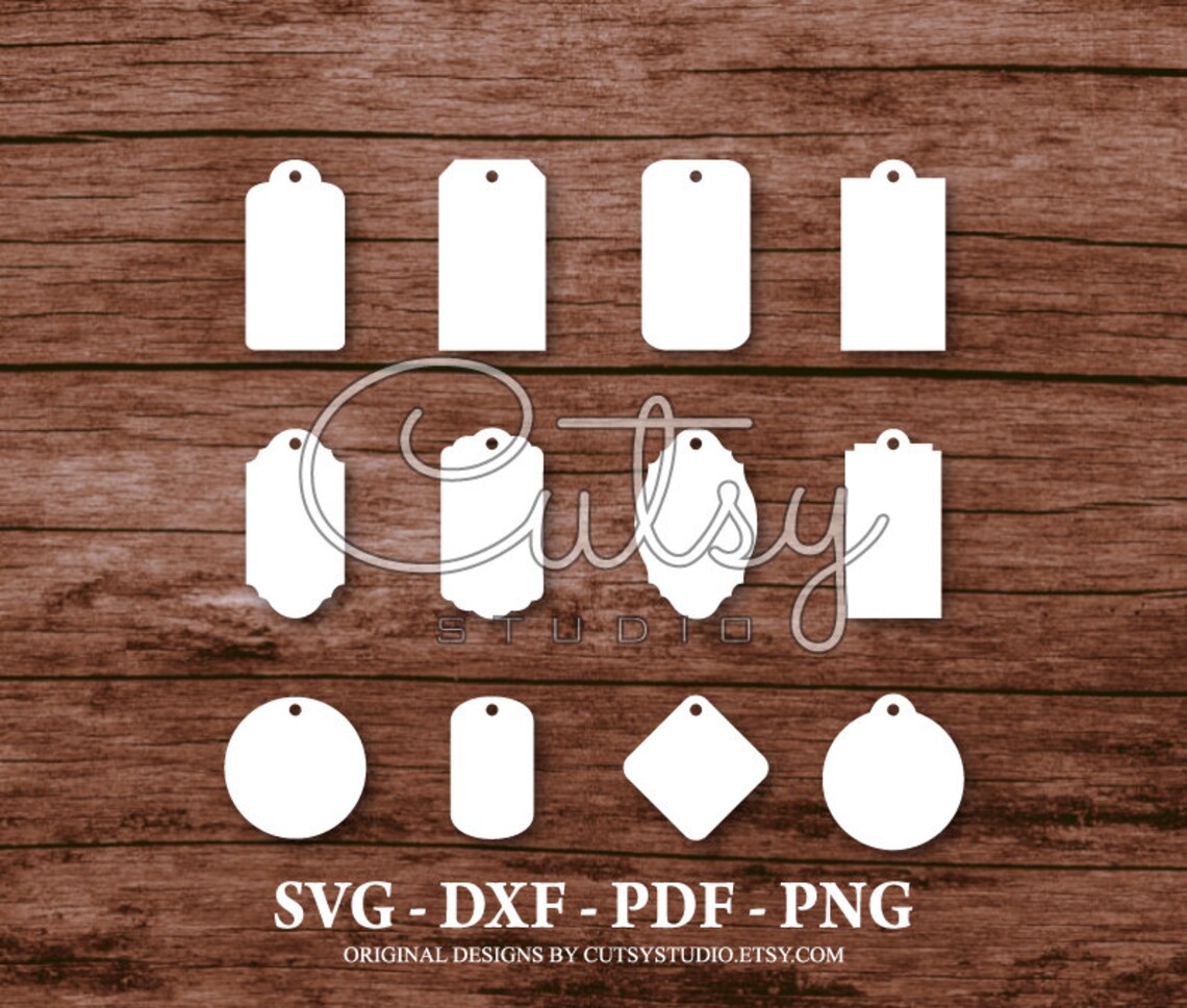 SVG Gift Tags Silhouette Cut Files Designs Clip Art Paper - Etsy