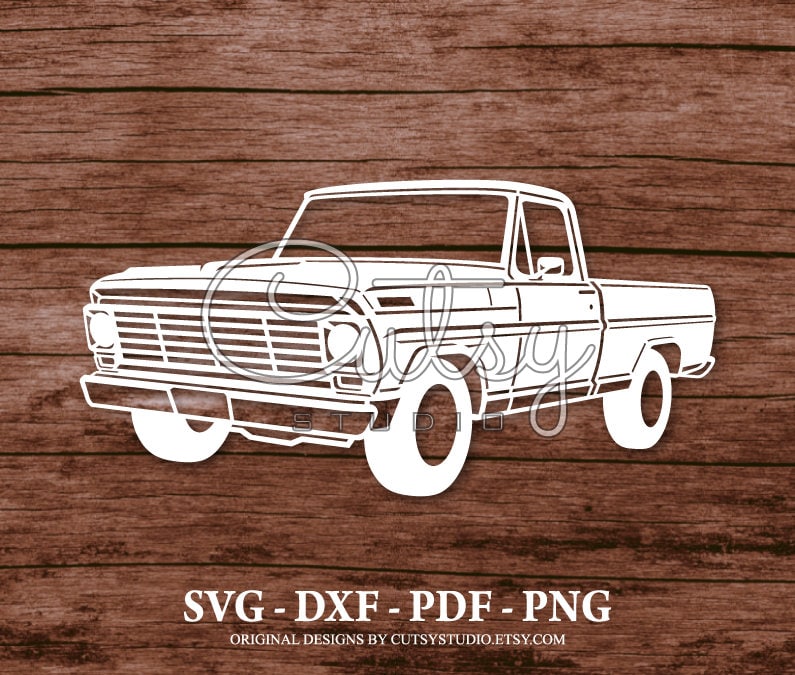 SVG Vintage Ford F-100 (1967) Silhouette Cut Files Designs, Clip Art ...