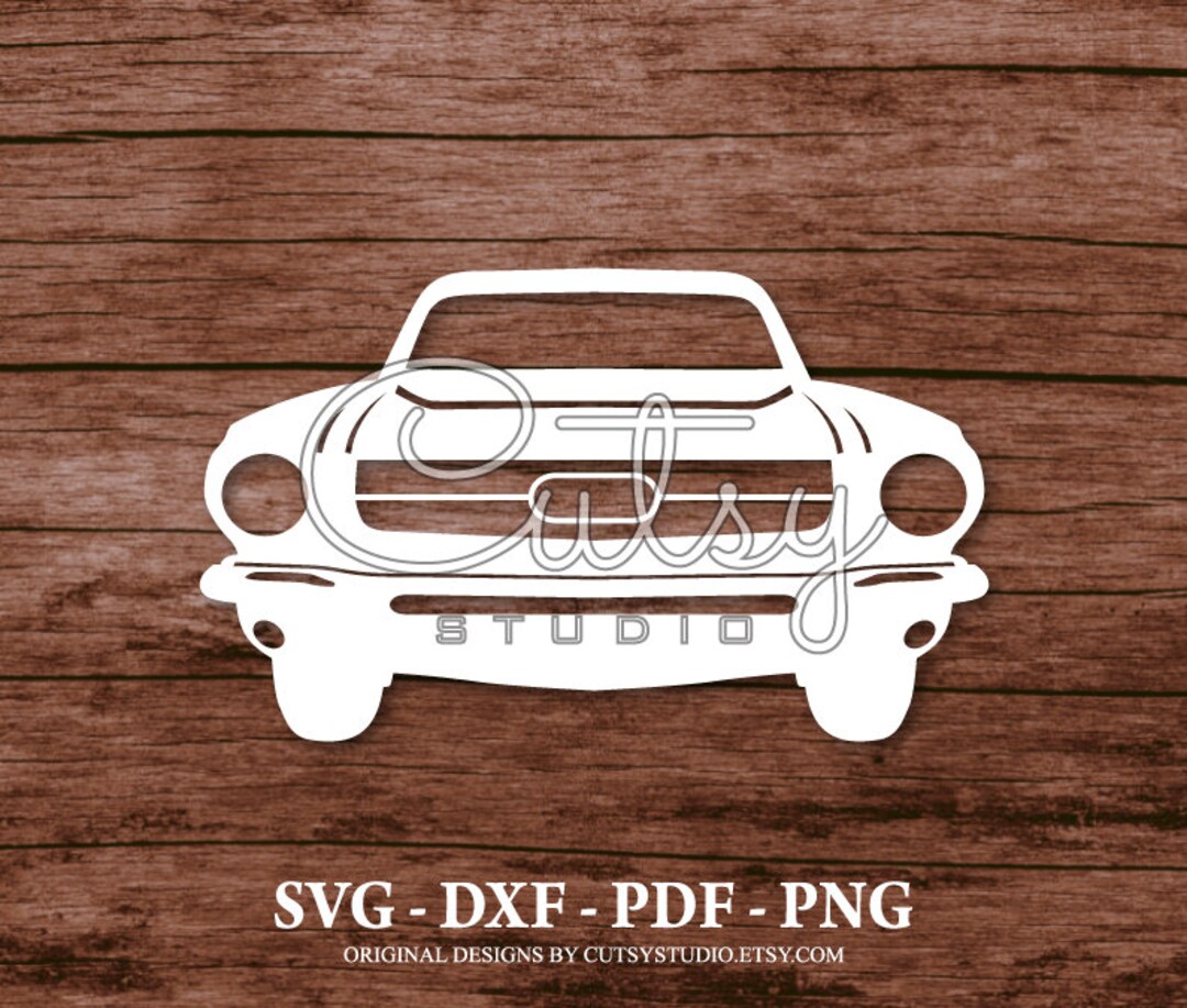 SVG Ford 1965 Front View Silhouette Cut Files Designs, Clip Art, Paper ...