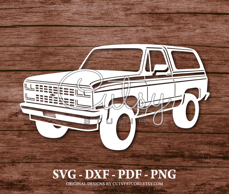 SVG Chevrolet Blazer K5 (1990) Silhouette Cut Files Designs, Clip Art ...