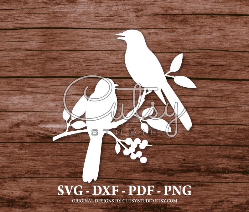 SVG Two Birds Silhouette Cut Files Designs, Clip Art, Paper, Craft ...