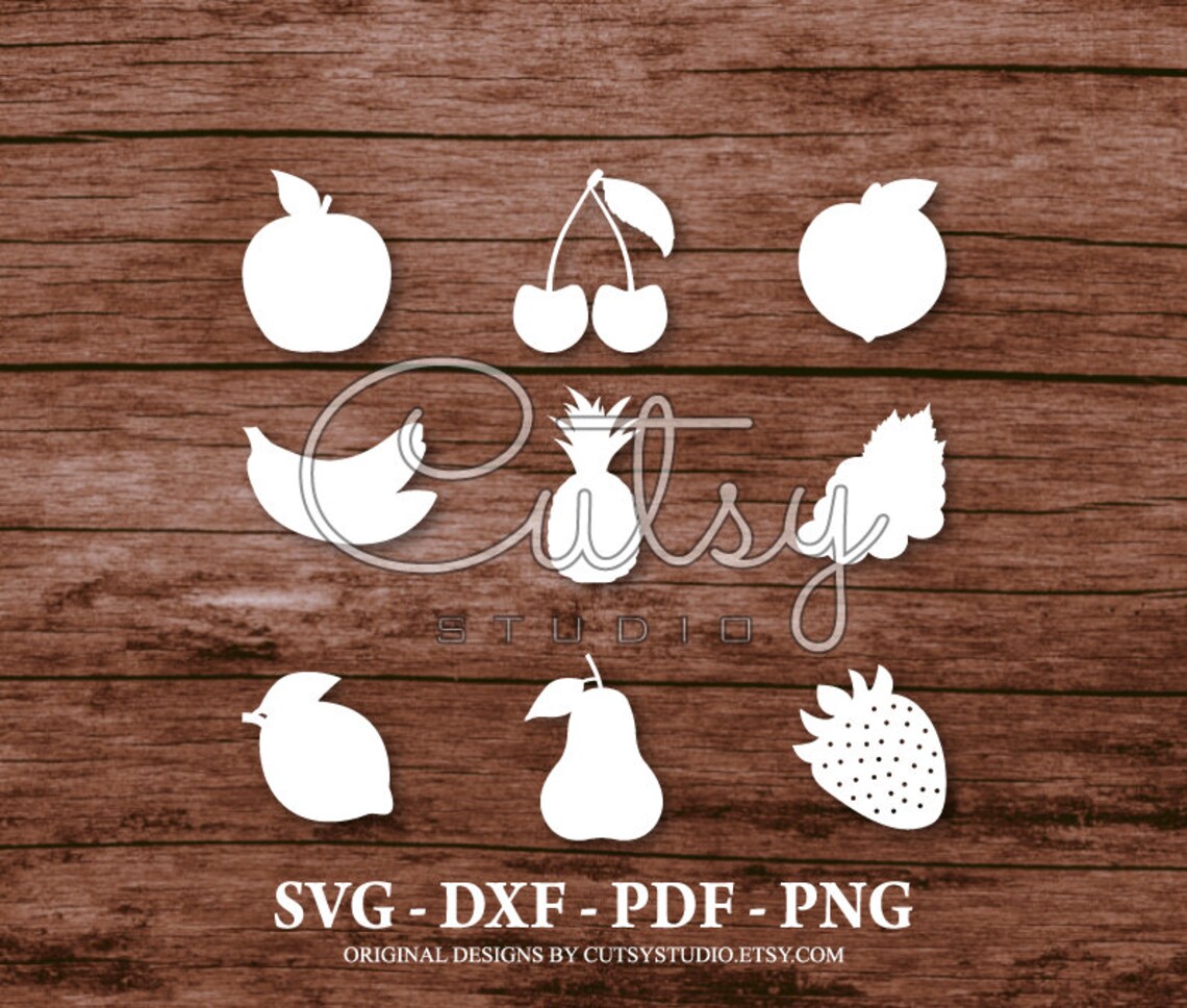 SVG Fruits Silhouette Cut Files Designs Clip Art Paper - Etsy