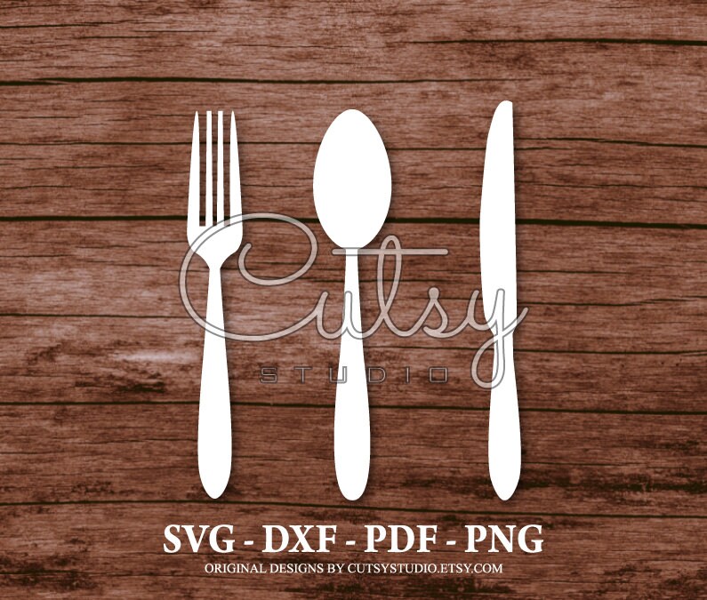 SVG Spoon Set Silhouette Cut Files Designs Clip Art Paper | Etsy