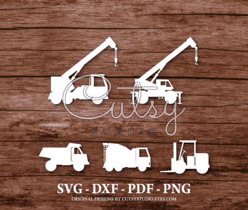 SVG Construction Vehicles Silhouette Cut Files Designs, Clip Art, Paper ...
