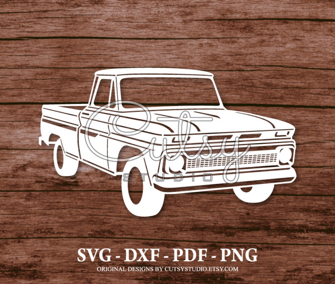SVG Chevy C10 (1965-1966) Pickup Truck Silhouette Cut Files Designs ...