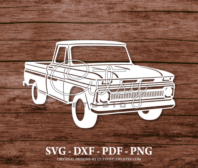 SVG Chevy C10 (1965-1966) Pickup Truck Silhouette Cut Files Designs ...
