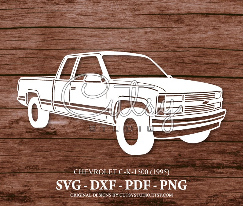 SVG Chevrolet C-K-1500 Dual Cabin Truck Silhouette Cut Files - Etsy México