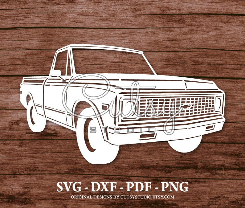 SVG Chevrolet C10 1971 Silhouette Cut Files Designs, Clip Art, Paper ...