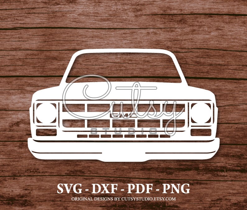 SVG GMC 1977-1980 Pickup Truck Grille Silhouette Cut Files Designs ...