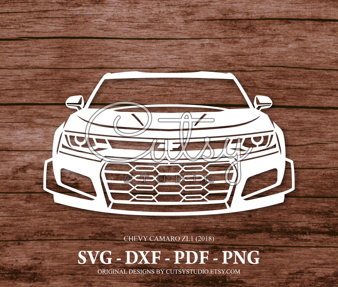 SVG Chevy Camaro ZL1 2018 Silhouette Cut Files Designs, Clip Art, Paper ...