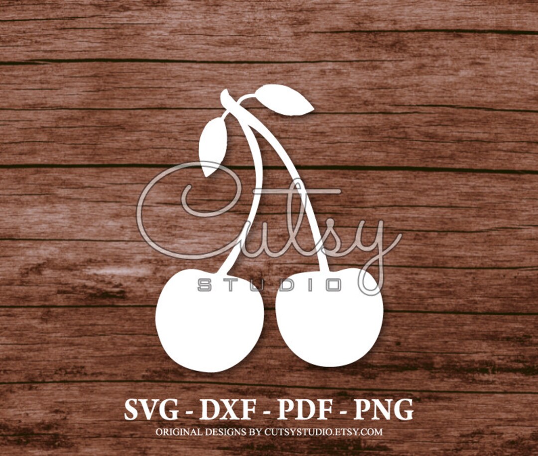 SVG Cherry Silhouette Cut Files Designs, Clip Art, Paper, Craft, Laser ...