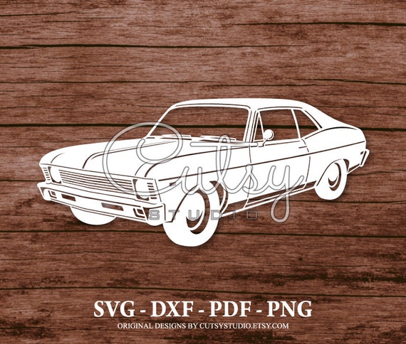 SVG Chevrolet Nova 1972 Classic Sedan Silhouette Cut Files - Etsy