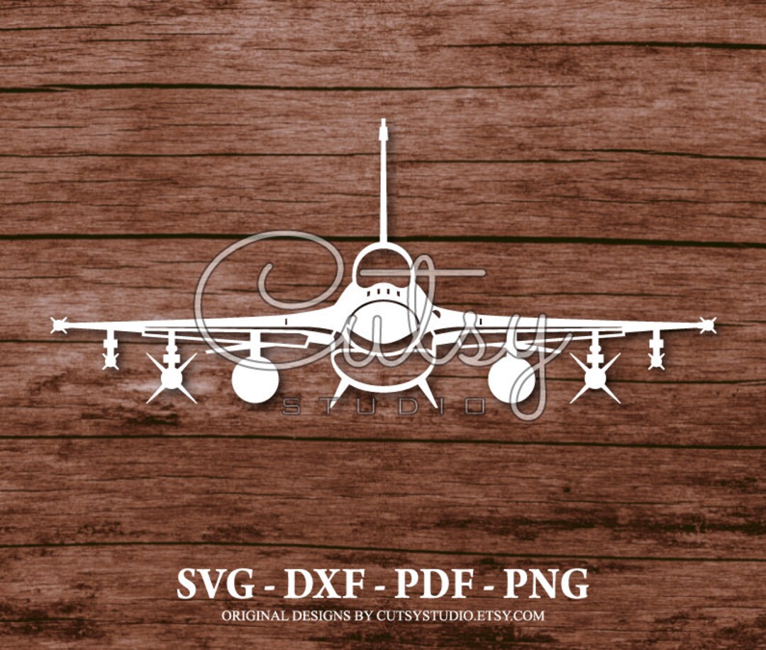 SVG F-16 Jet Fighter Front View Silhouette Cut Files Designs, Clip Art ...
