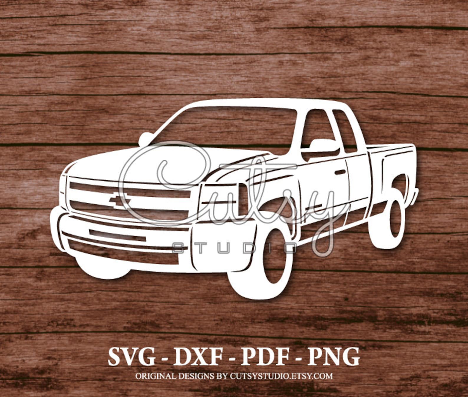 SVG Chevrolet Silverado 1500 Truck Silhouette Cut Files Designs, Clip ...