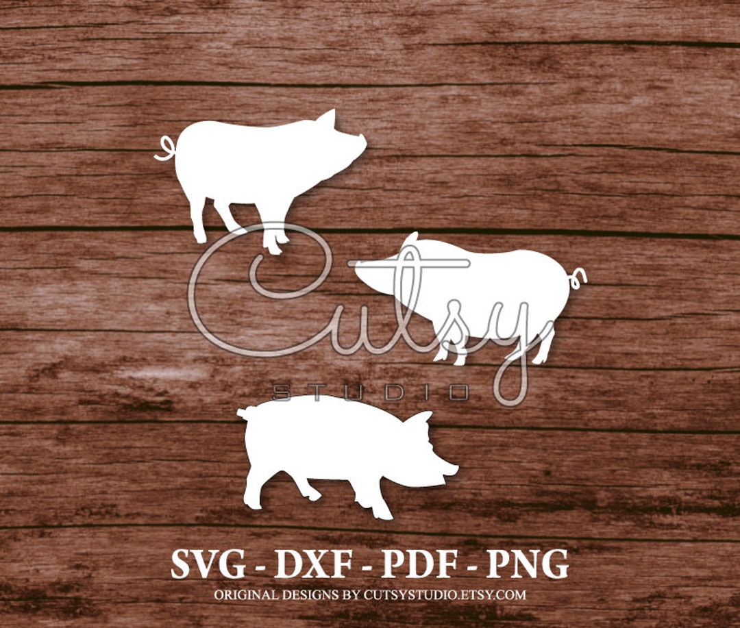 SVG 3 Pcs Piggy Silhouette Cut Files Designs, Clip Art, Paper, Craft ...