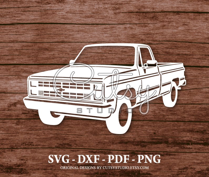 SVG Chevy C20 Pickup Truck Silhouette Cut Files Designs Clip - Etsy