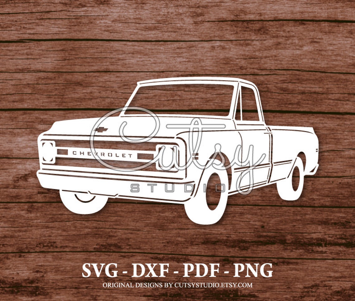 SVG Chevrolet C10 Pickup Truck Silhouette Cut Files Designs, Clip Art ...