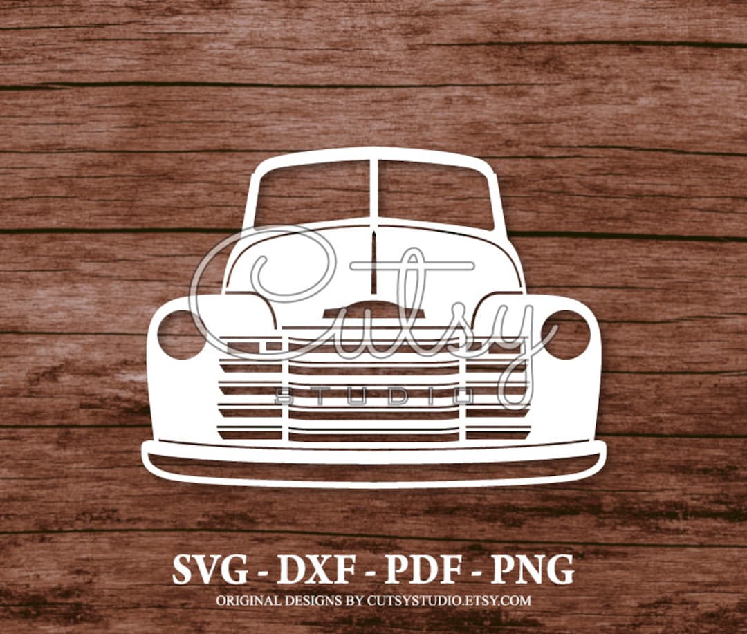 SVG Chevrolet Truck 1953 Front View Silhouette Cut Files Designs, Clip ...
