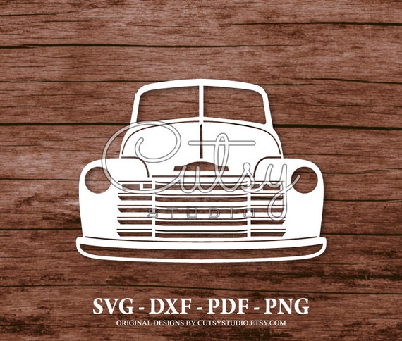 SVG Chevrolet Truck 1953 Front View Silhouette Cut Files - Etsy