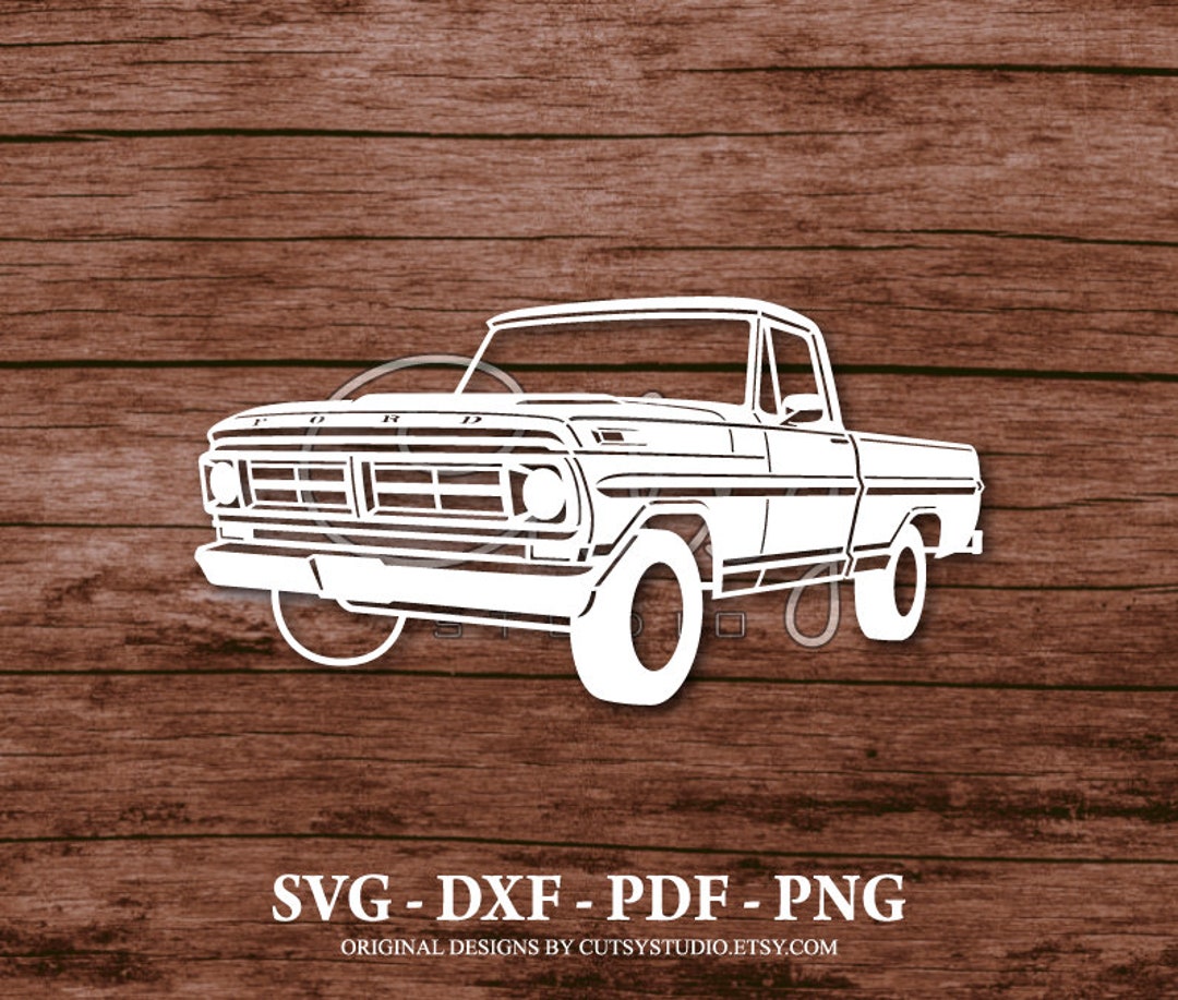SVG FORD F100 1972 Truck Silhouette Cut Files Designs, Clip Art, Paper ...
